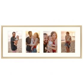 Set of 3, 8x20 Gold Aluminum Frames Collage Frame For Four 4x6 Picture ...