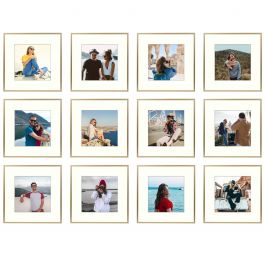 Golden State Art, Set of 12, 12x12 Gold Aluminum Frames For 8x8 Picture ...